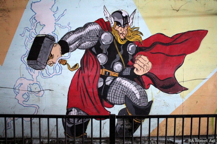 Superheroes street art in Buenos Aires