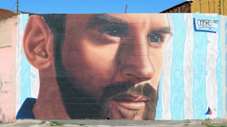 Messi World Cup mural painted by Cobre in Buenos Aires | BA Street Art