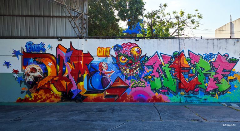 Graffiti artists Dame & Nerf paint new pieces in Chacarita | BA Street Art