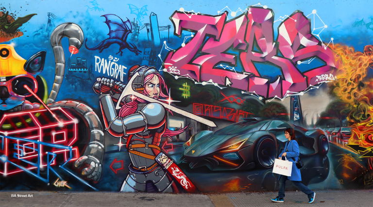 Graffiti artists paint futuristic collaboration in Palermo | BA Street Art