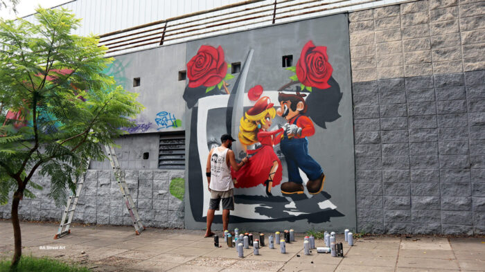 Super Mario tango mural in Buenos Aires by SumArtist | BA Street Art